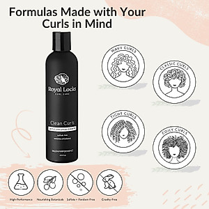 Curly Hair Shampoo by Royal Locks . Clean Curls is Sulphate and Paraben Free . Gentle and hydrating for curly , dry , damaged , grey , permed , or fine hair.