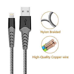 iPhone Charger, Lightning Cable MFi Certified iPhone Charger Cable 5Pack 0.6ft 2x3ft 2x6ft iPhone Charging Cable for iPhone 13 12 11 Xs Max XR X 8 8Plus 7 7Plus 6S 6S Plus SE iPad Nan More(Orange)