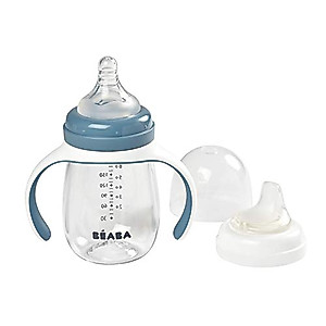 BEABA Fast Baby Bottle Warmer, Baby Food Warmer, (3-in-1) Warm Milk in Just Two Minutes + 2-in-1 Bottle to Sippy Learning Cup