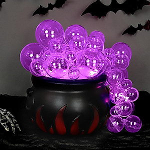 YUJUN 3 Packs Halloween DIY Bubbling Cauldron Bowl Decorations with Transparent Spheres Black Plastic Witch Jar Kettle Party Decoration Vintage Spooky for Halloween Indoor Home Table Decor Supplies