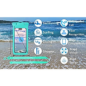 NIUTRIP Universal Case Waterproof Phone Pouch,Dry Cellphone Bag Compatible for iPhone 13 12 11 Pro Max XS Max XR X 8 7 6 SE S,Galaxy S22 Ultra S21 S20 S10 S9,Up to 7.0",Pink and Blue,2Pack