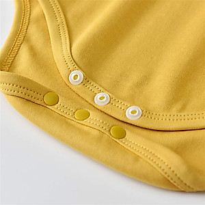 Auro Mesa Newborn Baby Infant Unisex Cotton Long-Sleeve Solid Peter Pan Collar Jumper Bodysuits Outfits