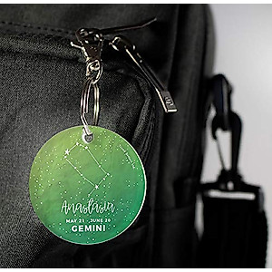 Trend Setters Ltd. – Gemini Zodiac - Personalized –Acrylic Keychain – Fused Image Birthday Gift Stocking Stuffer