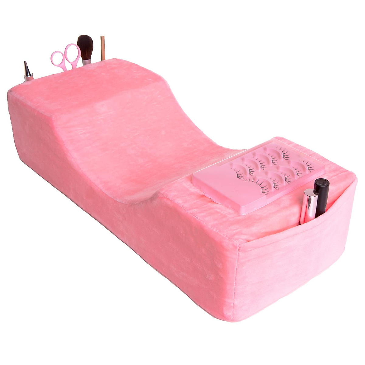 ZhangHome Eyelash Extension Pillow for Beauty Salon, Suitable for Supporting and Protecting Neck When Eyelash Extensions, Comfortable Velvet Beauty Memory U-Shaped Sponge Pillow (Pink)