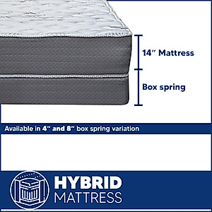 Greaton 14-Inch Firm Double Sided Tight top Innerspring Mattress and 8" Split Wood Box Spring/Foundation Set, Full XL