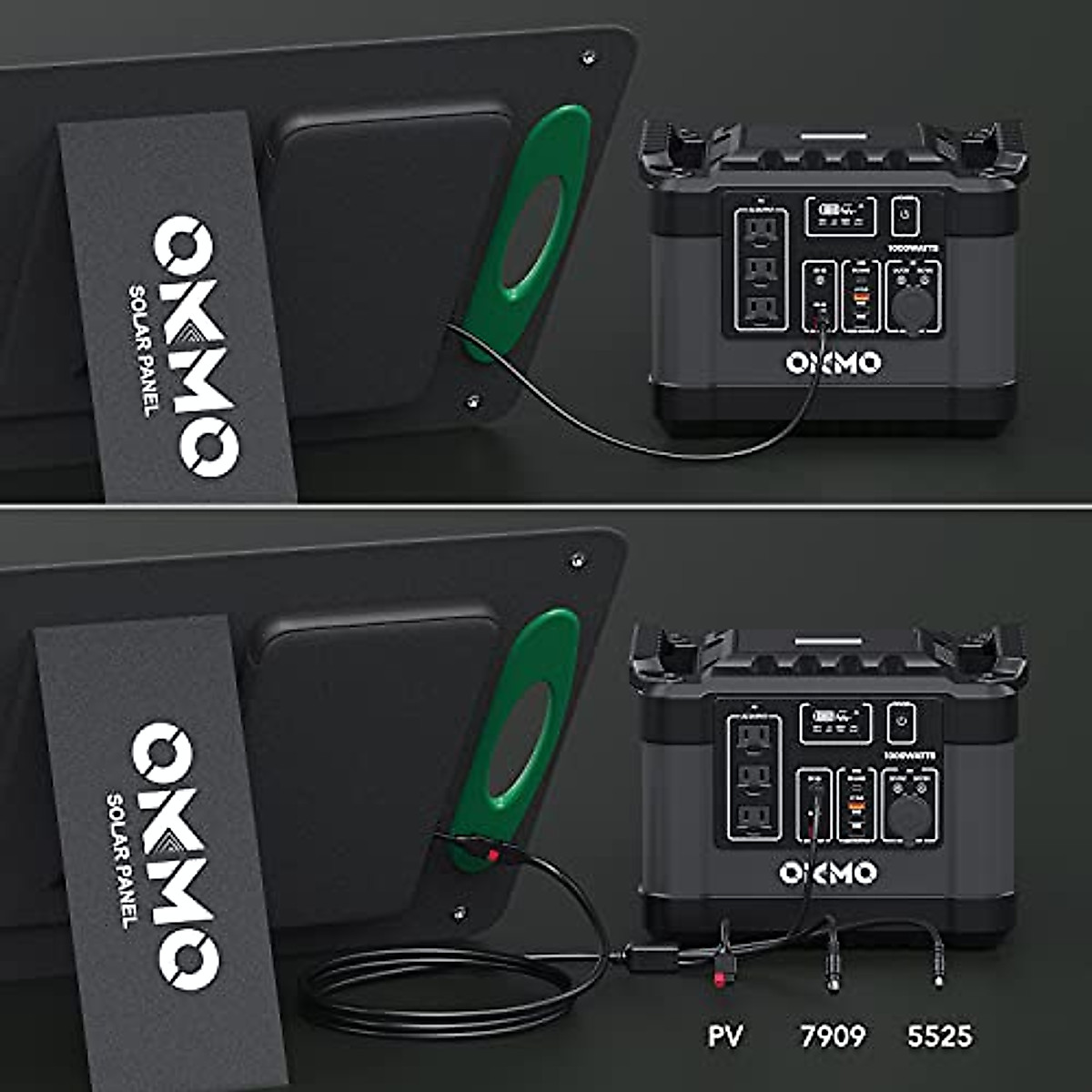 OKMO OS100 Portable Solar Panel for OKMO G1000/G2000 Portable Power Station Foldable Solar Charger with USB Outputs for Outdoor RV Camping Off Grid Solar Power Backup