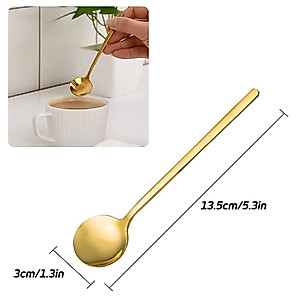 Pack of 6, Gold Plated Stainless Steel Espresso Spoons,lyfLux Mini Teaspoons Set for Coffee Sugar Dessert Cake Ice Cream Soup Antipasto Cappuccino, 5.3 Inch