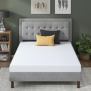 ZINUS 6 Inch Green Tea Cooling Gel Memory Foam Mattress, Queen, Fiberglass Free, Cooling Gel Foam, Pressure Relieving, CertiPUR-US Certified, Mattress in A Box, White