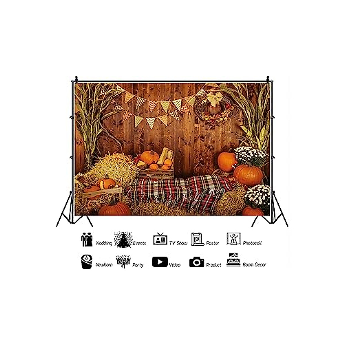 YYNXSY 10X8FT Thanksgiving Autumn Background Autumn Pumpkins to The Countryside Photography Background Harvest Harvest Harvest Background Party Supplies Cake Table Decoration Banner Portrait YY-2501
