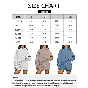 AUTOMET Womens Lounge Sets 2 Piece Outfits Oversized Hoodies Sweatsuit Casual Sweat Shorts Fall Fashion Clothes 2025 Grey M