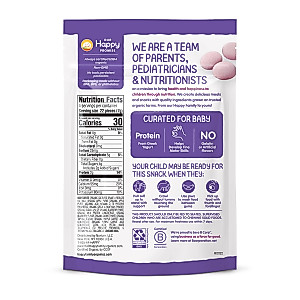 Happy Baby Organics Baby Snacks, Greek Yogis, Freeze Dried Yogurt &Veggie Fruit Snacks, Gluten Free Babies 9+ Months, Blueberry & Purple Carrot, 1 Ounce