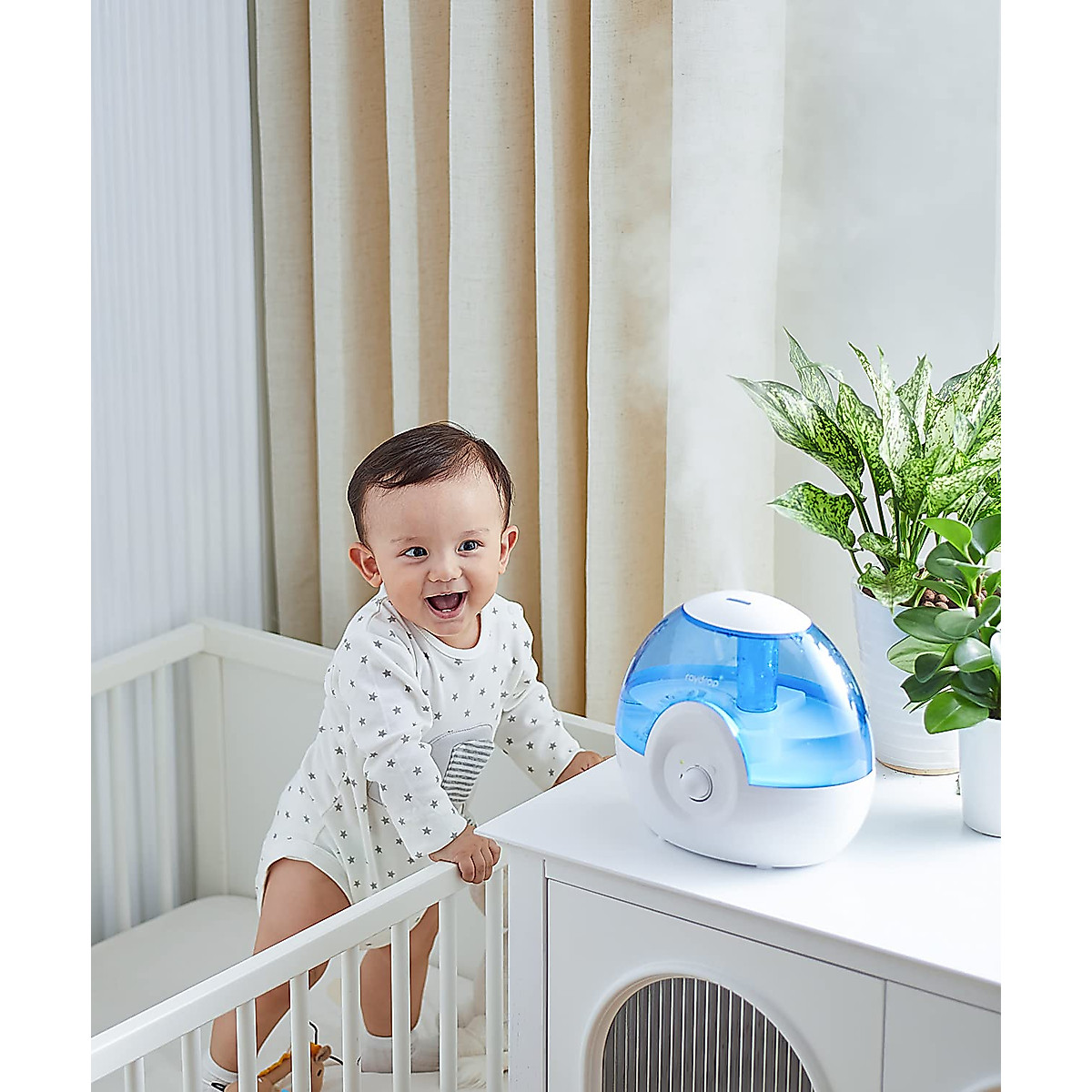 raydrop Cool Mist 2.2L Humidifiers for Bedroom, 28dB Whisper-Quiet Ultrasonic Humidifier, Easy to Clean Home Humidifier, Auto Shut-Off, 30H Work Time, Night Light (Blue)