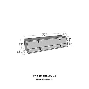 Brute 80-TBS200-72-BD Pro Series 72" Contractor TopSider Polished Aluminum Tool Box with Doors & Drawers