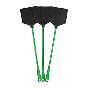 OFXDD Rubber Fly Swatter, Long Fly Swatter Pack, Fly Swatter Heavy Duty, Light Green Color (3 Pack)