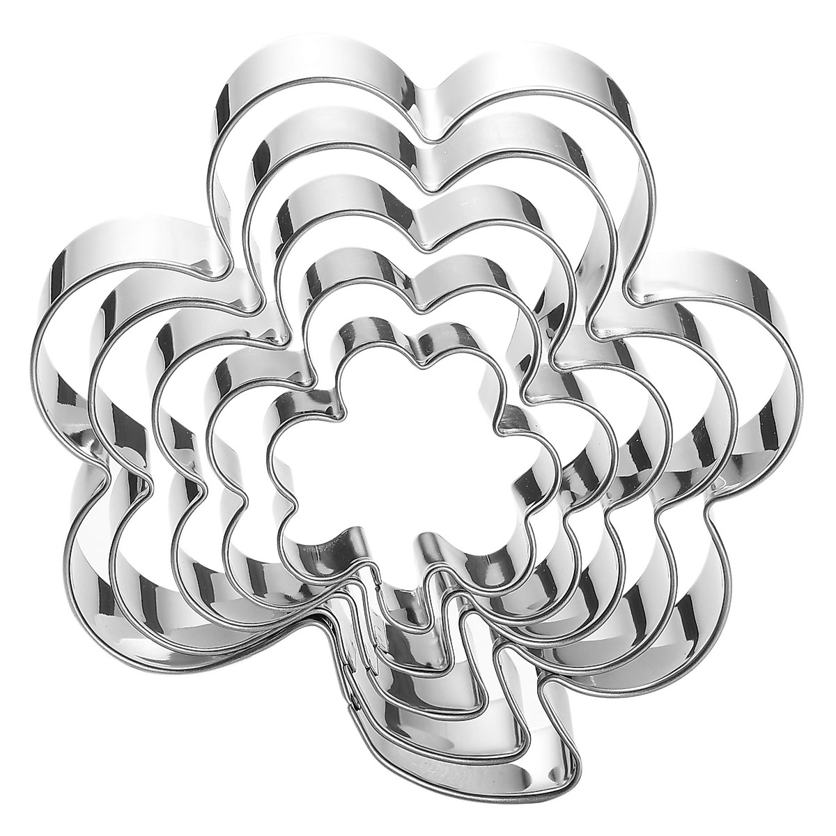 Clover Cookie Cutter Set - 5 Piece St. Patrick's Day Irish Shamrock Cookie Cutters Stainless Steel