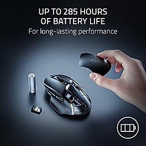 Razer Basilisk V3 X HyperSpeed Wireless Gaming Mouse: Up to 285 Hr Battery - 18K Optical Sensor - Mechanical Switches - Chroma RGB - 9 Programmable Controls - Black