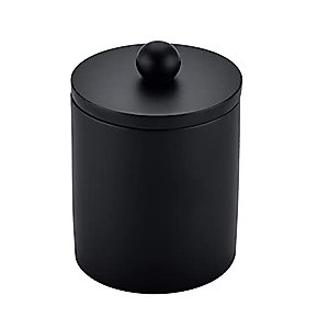Zexzen Qtip Holder Cotton Swab Canister Black, Resin Bathroom Canister Vanity Storage Jars Organizer for Cotton Ball,Cotton Swab,Bath Salts