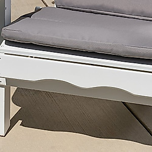 Christopher Knight Home Amenda Outdoor Acacia Wood Folding Adirondack Chairs with Cushions (Set of 4), Gray, White + Grey