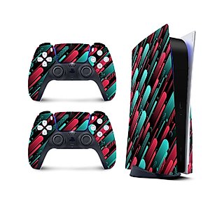 PS5 STICKTOK Skin for PlayStation 5 Console and 2 Controllers, MILKY WAY skin Vinyl 3M Decal Stickers Full wrap Cover (Disk Edition)
