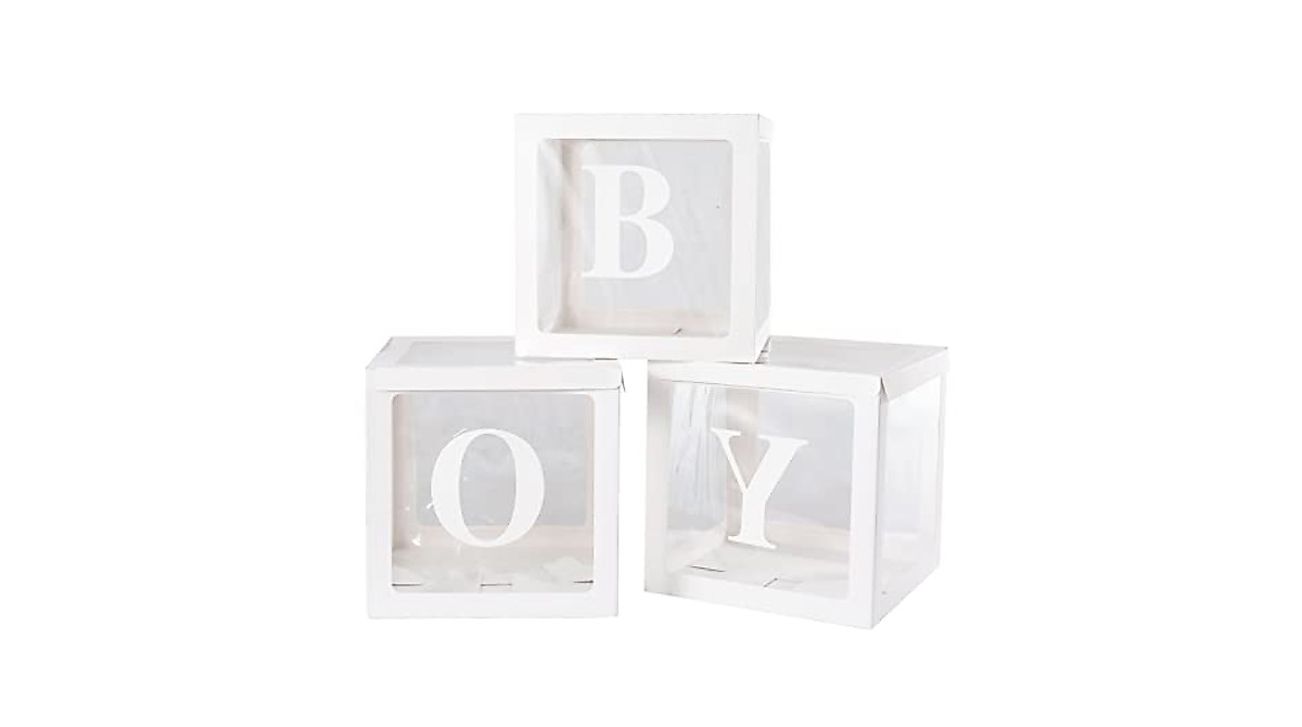 Reusable White Balloon Boxes with 27 Custom Letters for Events
