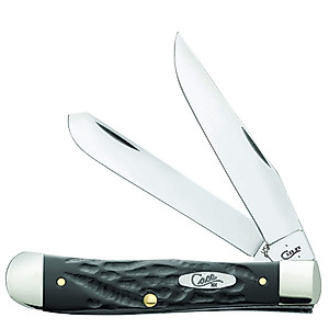 Case WR XX Pocket Knife Rough Black Jigged Synthetic Trapper Item #18221 - (6254 SS) - Length Closed: 4 1/8 Inches