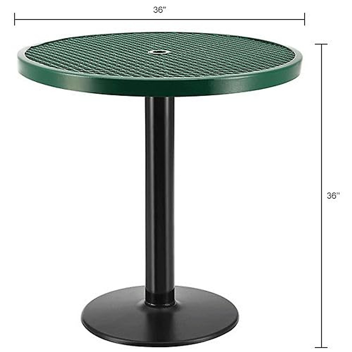 Global Industrial 36" Round Outdoor Counter Height Table with Pedestal Base, 36" H, Green