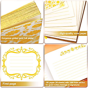 Zonon Wedding Guest Book with Pen Wedding Memory Book with Table Cards Guest Sign-in Book White Cover with Foil for Guests Visitors to Sign at Wedding Party Hotel Bridal Shower, 9 x 6 Inch(Stylish)