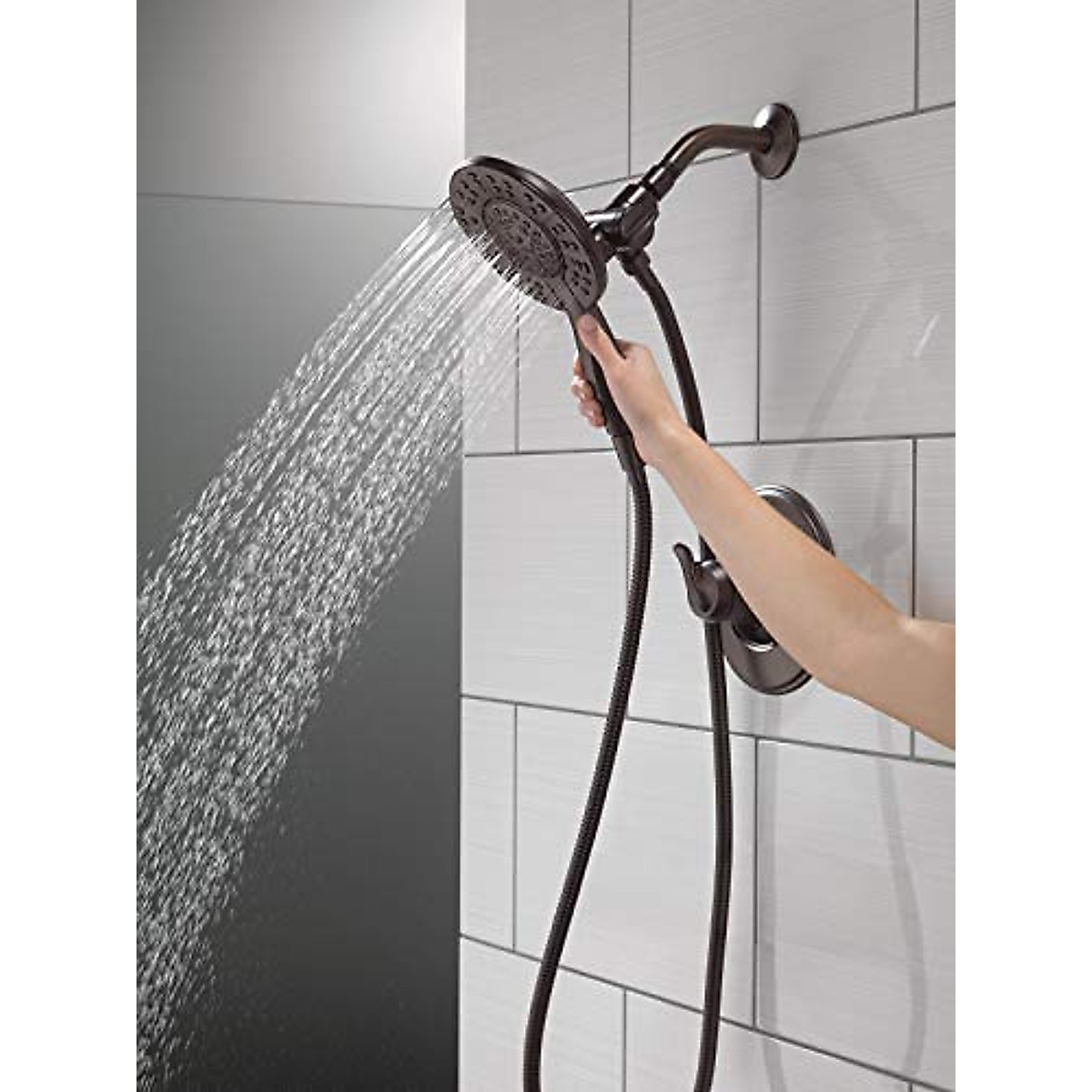 Delta Faucet Linden 17 Series Dual-Function Shower Faucet, Shower Trim Kit with 4-Spray In2ition 2-in-1 Dual Hand Held Shower Head with Hose, Venetian Bronze T17294-RB-I (Valve Not Included)