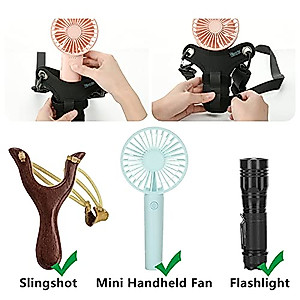 Beautyflier Mini Handheld Fan Holder, Portable Personal Hand Fan Sleeves, with Neck Lanyard, Free Your Hands(Black)