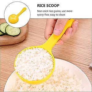 Hemoton 2pcs Plastic Rice Paddle Food Service Spoon Semicircular Rice Shovel Non Stick Rice Scooper Potato Server Spatula for Home Kitchen Restaurant Sushi Making