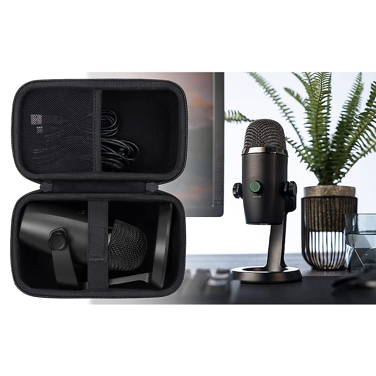 co2CREA Hard Case Replacement for Logitech Creators Blue Yeti Nano USB Microphone