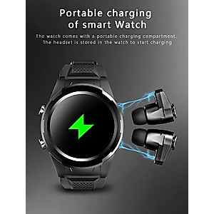 Sudroid Smart Watch with Earbuds, 2 in 1 Bluetooth Smart Watch for Android iPhone, Fitness Tracker Watch, Tracker with Blood Oxygen Heart Rate Sleep Monitor, Long Time Standby Sports Smart Watch
