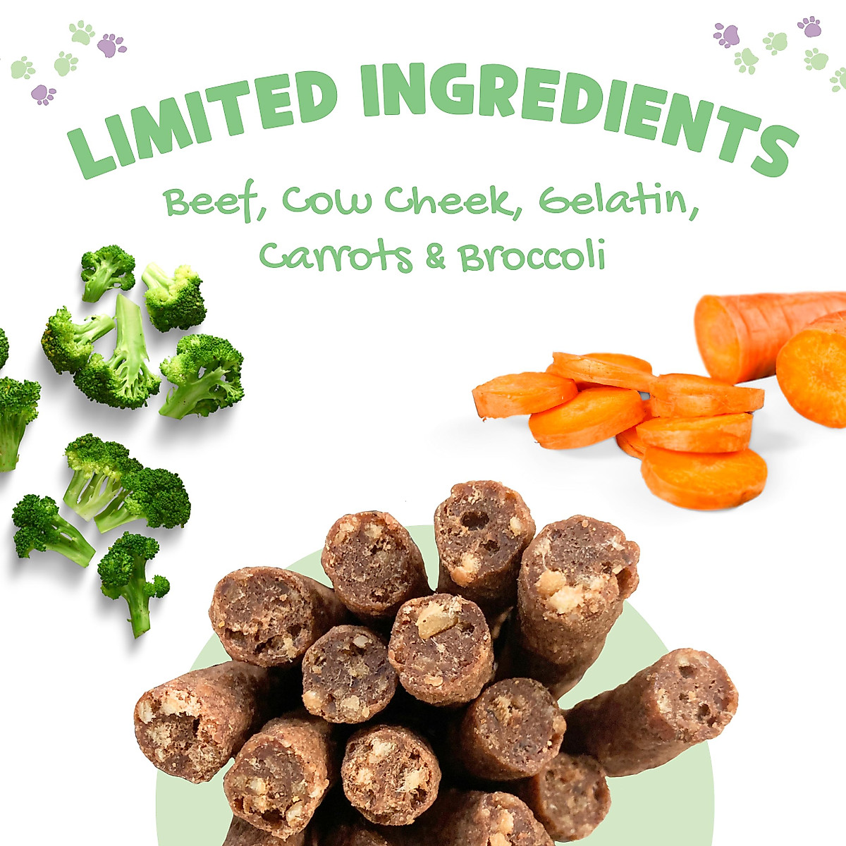 Nature Gnaws Beef Chew Sticks for Dogs 1LB - Premium Natural Dog Treats - Limited Ingredient Long Lasting Rawhide Free Dental Chews