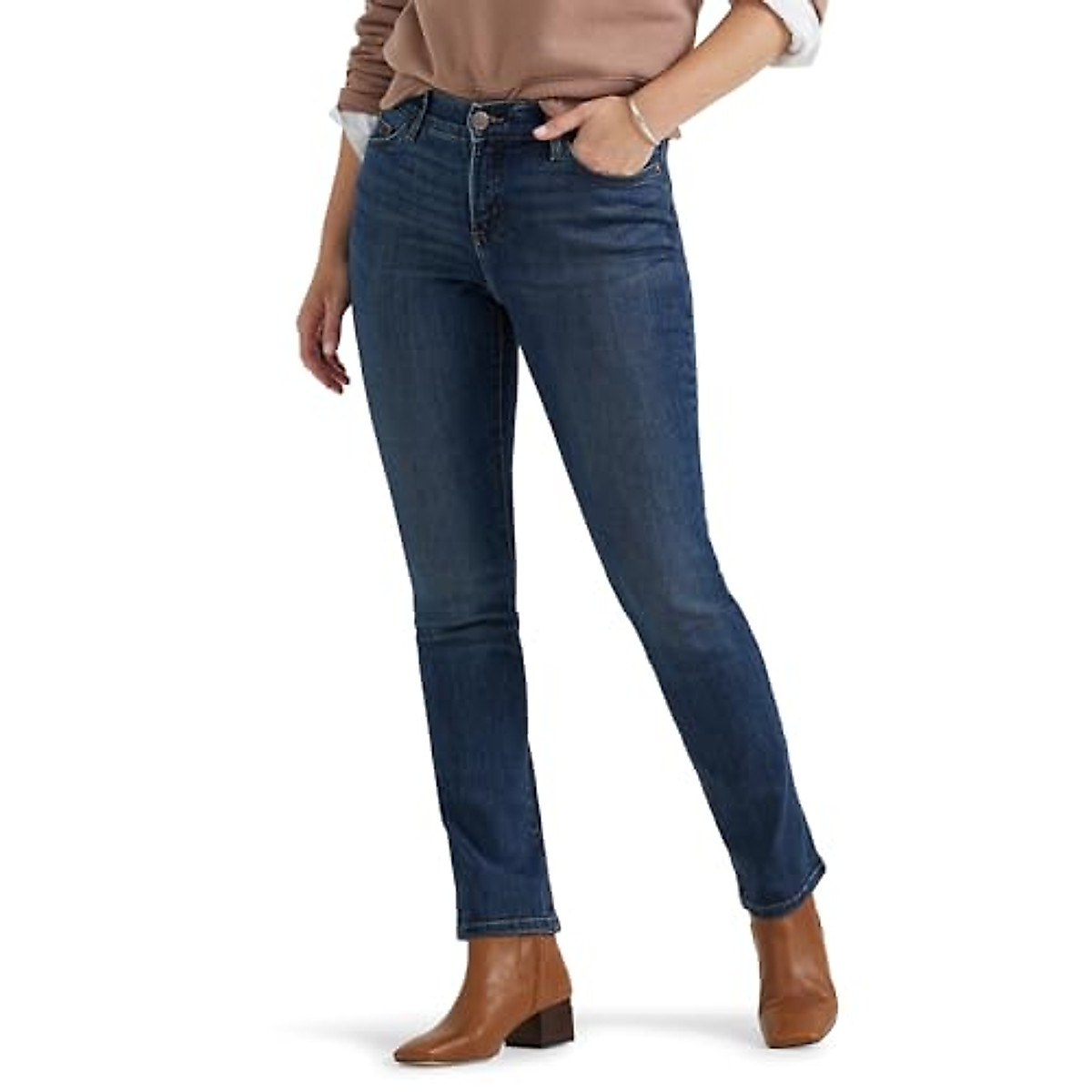 Lee Women's Ultra Lux Comfort with Flex Motion Straight Leg Jean Royal Chakra 16 Medium