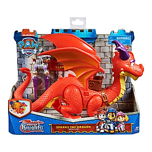 Spin Master 6062105 PAW Patrol Rescue Knights Sparks The Dragon with Super Wings and Pup Claw Action Figures, Set of 2