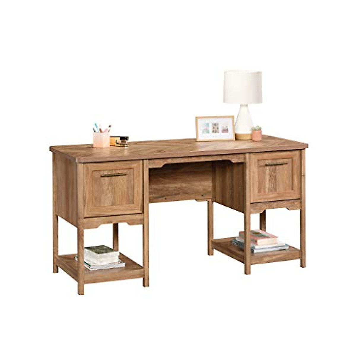 Sauder Coral Cape Desk, L: 58.62" x W: 23.47" x H: 30.0", Sindoori Mango Finish