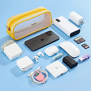 KALIDI Grid Mesh Pencil Case Large Capacity Pencil Case Big Pencil Pouch With Zipper Simple Stationery Bag Aesthetic Pen Bag for School Teen Girl Boy Multi-Purpose bag for office Men Women