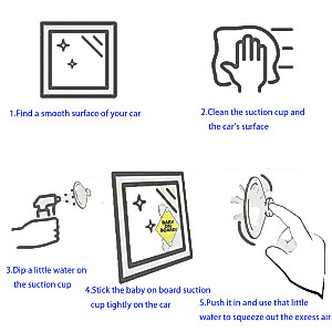 LGOUW 2Pc Baby On Board Signs Double Suction Cups, Car - Kids Sign in Sticker Child -Baby for Window Cling 5*5 inch