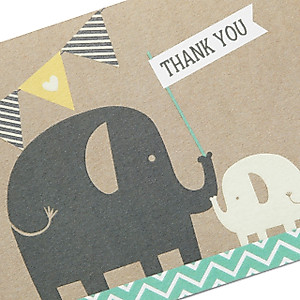 Hallmark Baby Thank You Cards, Elephants (10 Cards with Envelopes)