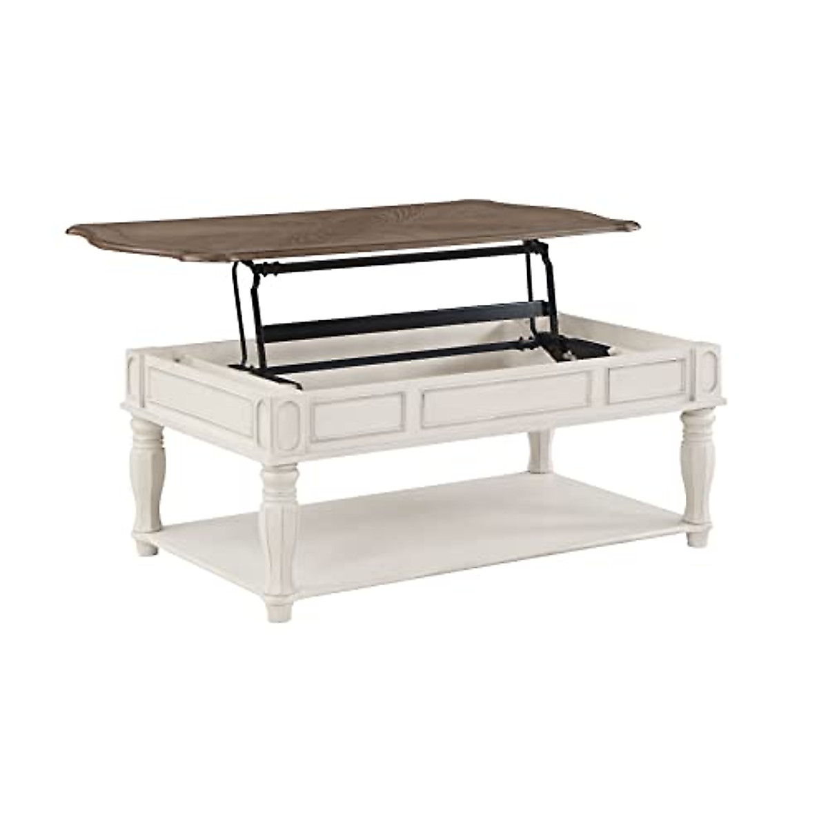 Acme Florian Wooden Coffee Table with Lift Top in Oak and Antique White