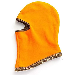 HOT SHOT Men’s Camo Reversible Wolf Balaclava – Realtree Edge/Blaze Orange Hunting Facemask Outdoor