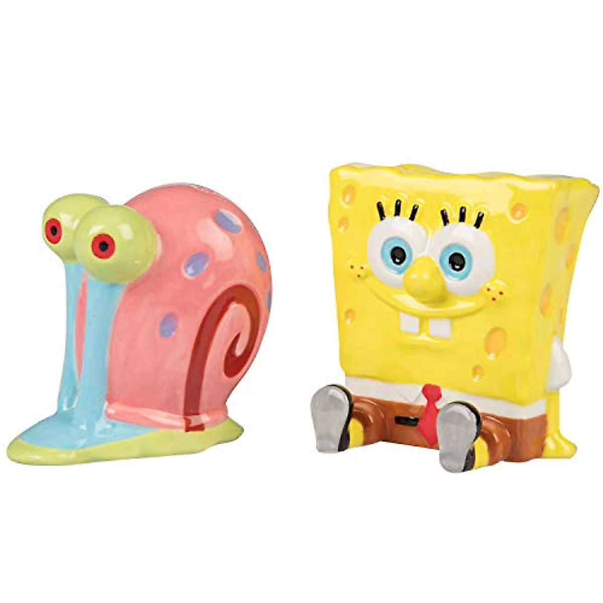 SpongeBob SquarePants Salt & Pepper Shaker Set - SpongeBob and Gary Figure Designs - Ceramic