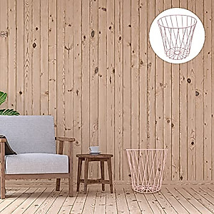 Cabilock Entryway Decor Metal Waste Container Iron Wire Umbrella Storage Holder Stand Kitchen Trash Waste Can Round Trash Bin for Office Room Bathroom Living Room Home Office Decor