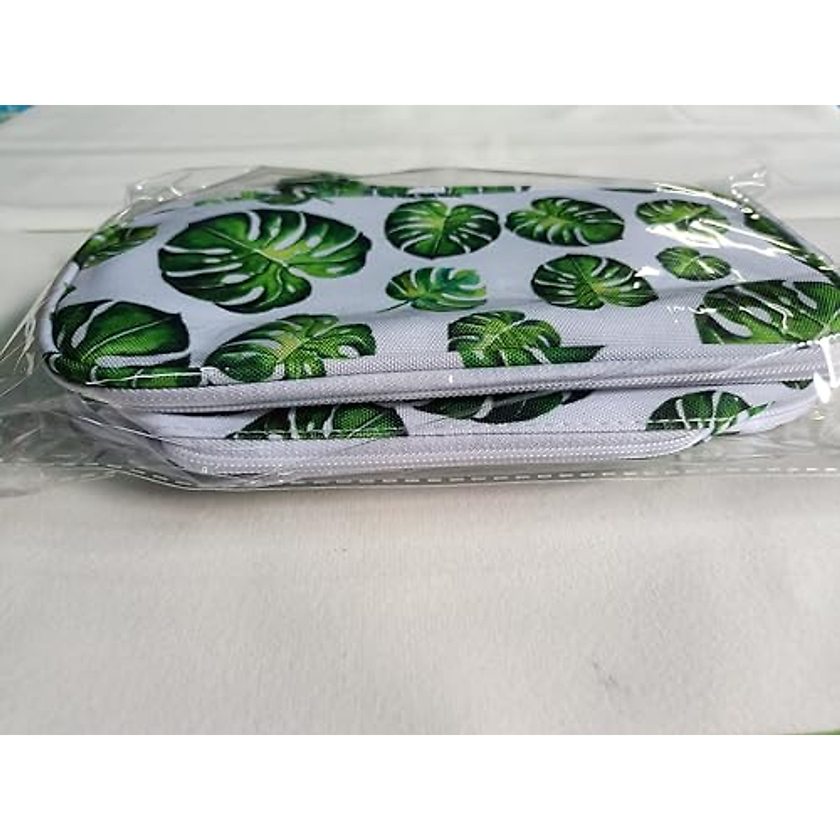 LParkin Tree Leaves Cute Pencil Case Super Large Capacity 3 Compartments Canvas Pen Bag Pouch Stationary Case Makeup Cosmetic Bag