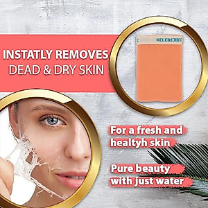 Kelebek Premium Natural Exfoliating Gloves, Turkish Hammam Kese, Original Exfoliating Mitt, Body Scrub for Men and Women (Body & Face (Medium) White)