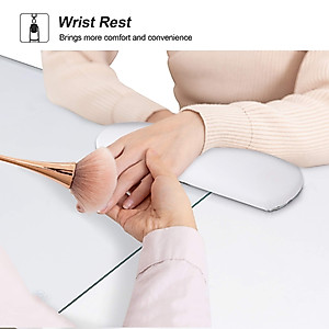 BarberPub Manicure Table, Nail Makeup Desk with Drawers, Storage Beauty Salon Workstation 2611 (White)