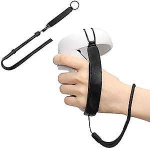 FORTITUDE Knuckle and Wrist Straps for Oculus Quest 2 – Premium Thumbstick Cover for VR– Perfect Anti Drop Hand Grip for Ultimate Gaming Experience – Fits Perfectly Virtually Any Hand Type – Black