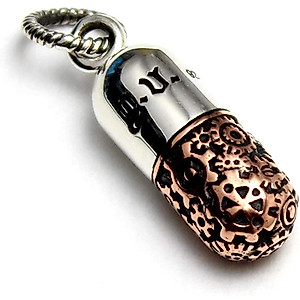 COSUMOSU Capsule Pendant 925 Sterling Silver Medicine Pill Jewelry for men for women