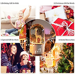 DREAM GARDEN Snow Globe for Kids, Musical Snow Globe Music Box Giraffe Snowglobe Water Globe Gifts for Girls Kids Daughters