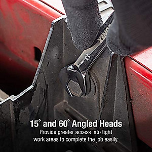 Sunex 9914MA Metric Angle Head Wrench Set, 9mm - 19mm, Fully Polished, 14-Piece (Includes Roll-Case)